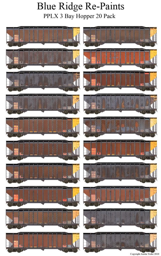 BRR PPLX 3 Bay Hopper 20 Pack - TrainSim.Com