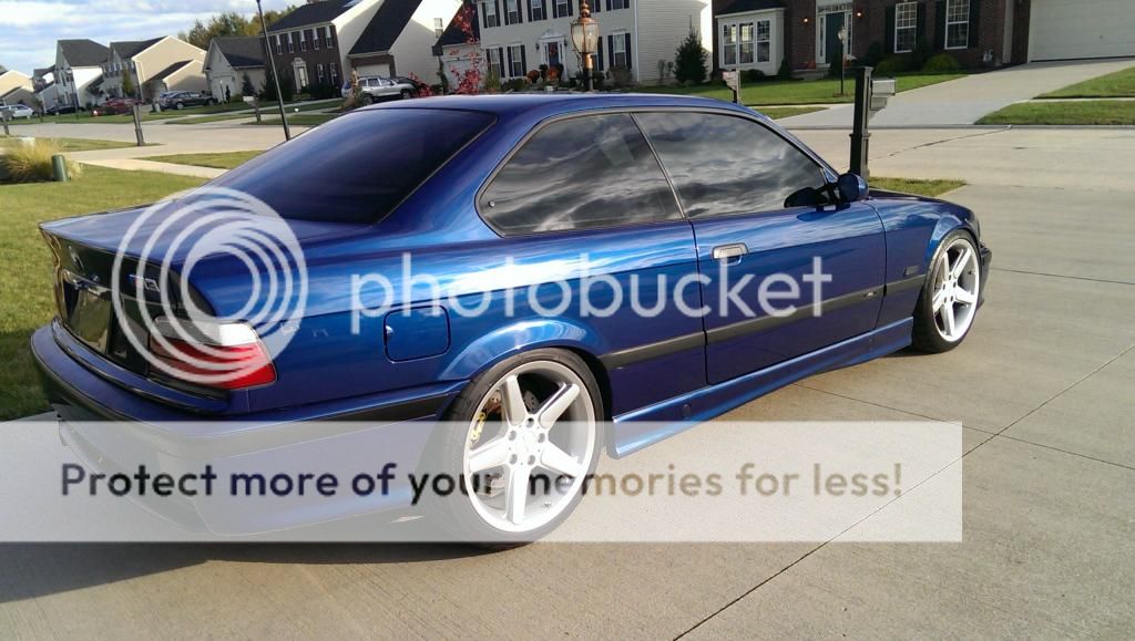 E36 95 BMW M3 e36 Avus Blue, Dove Vaders, AC Schnitzer rims, Bilstien ...